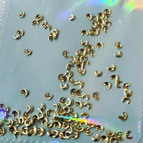Makeup | Nwt Nail Art Design Tiny Miniature Metallic Gold Crescent ...